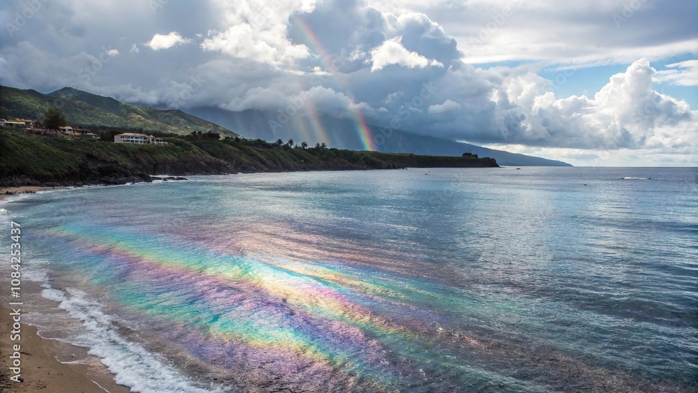 Iridescent, holographic design featuring a gradient of indigo to silver ...