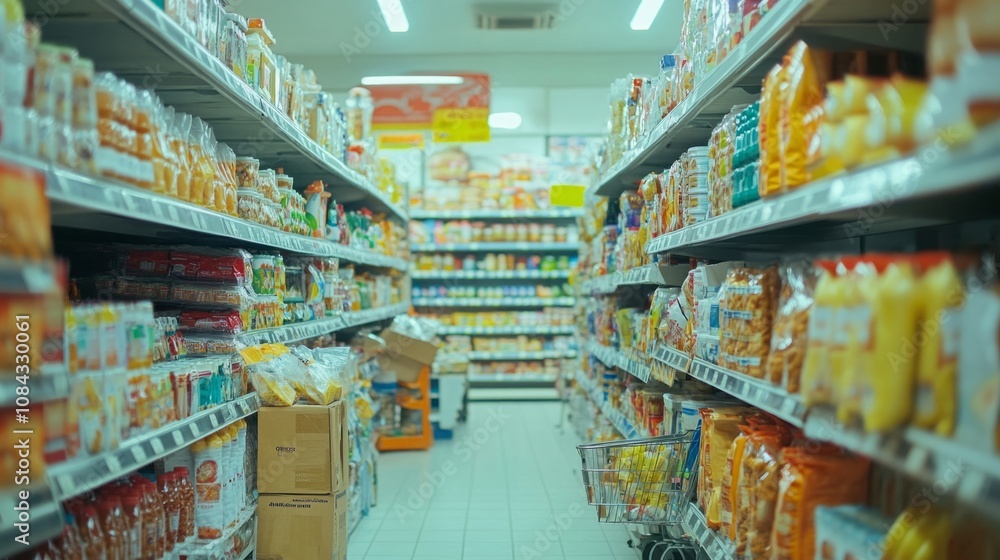 Detailed image of an aisle inside an Indomaret, displaying various ...