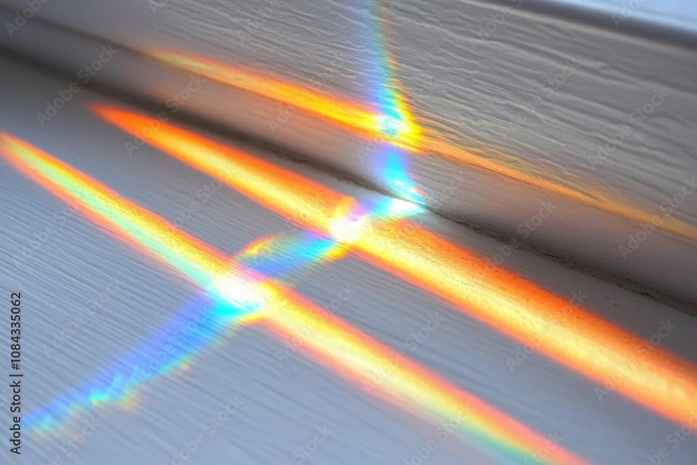 Blurred rainbow light refraction texture overlay effect for photo and ...