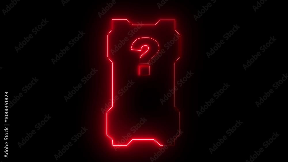 Question mark by neon icon in red Note of interrogation. Neon question ...