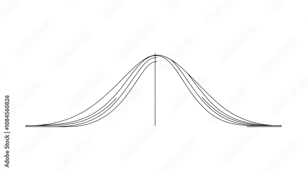 Single Line Drawing style, simple lines consisting of two curves above ...
