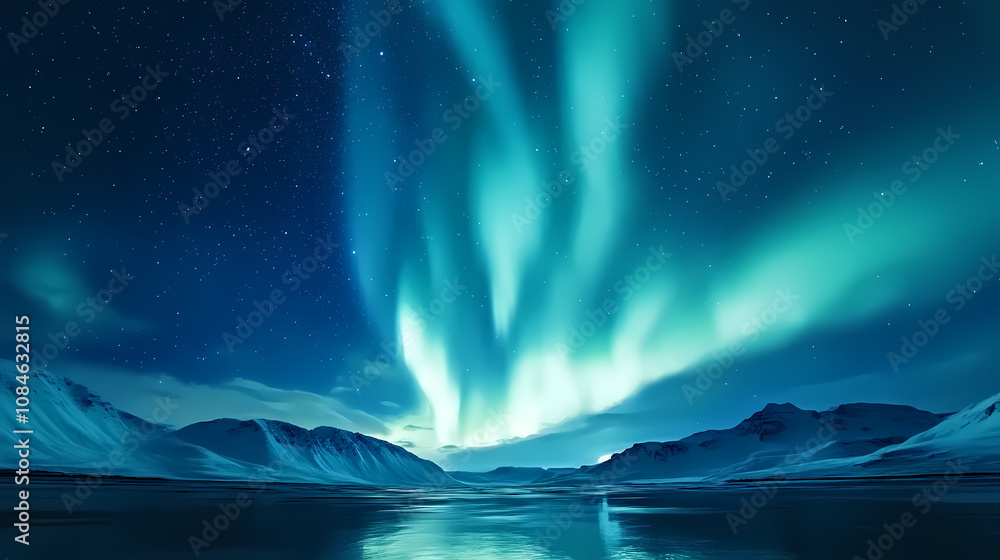 Beautiful northern lights in the starry night sky. aurora borealis over ...