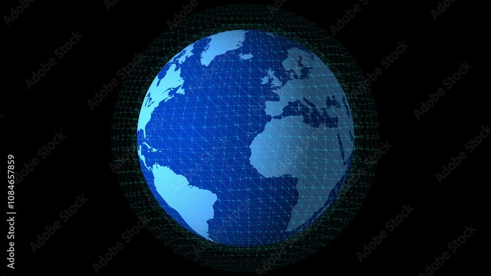 Earth globe black screen loop animation world map earth earth globe ...