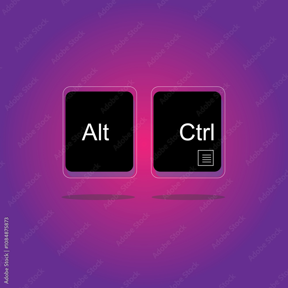A visually appealing representation of "Alt" and "Ctrl" keyboard keys ...