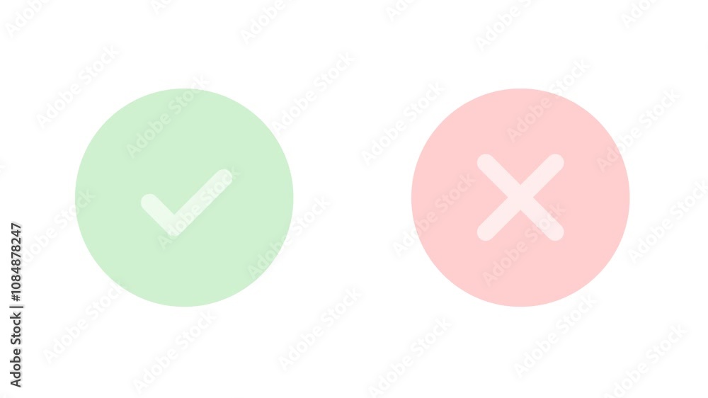Green check mark, red cross mark Animation. Animated checklist signs ...