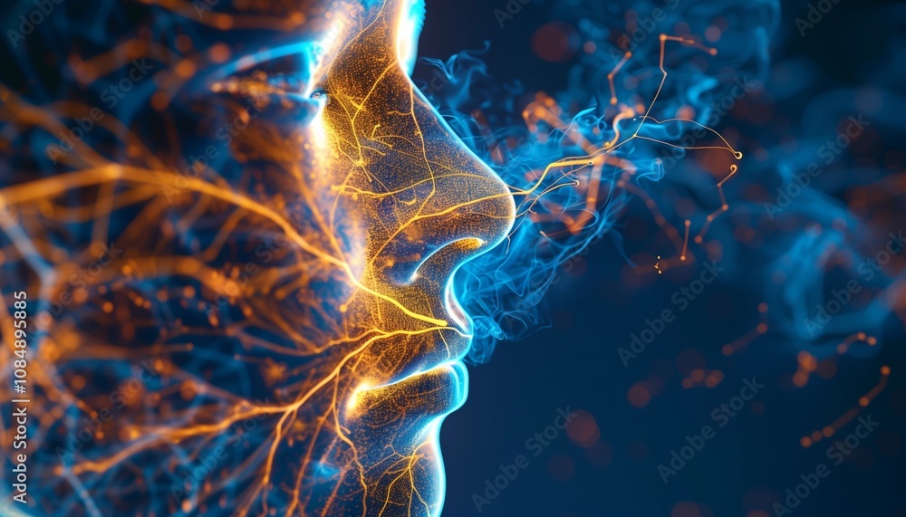 Nerves in the nose, x-rays of the facial nerves, nerves, face, nose, x ...