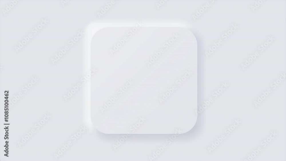 Animation of White square neumorphism button, Minimalist neumorphism ...