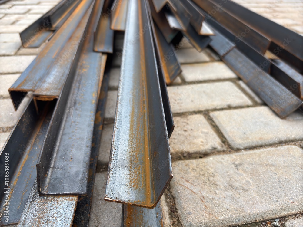 close up steel bar or steel reinforcement bar in the construction site ...