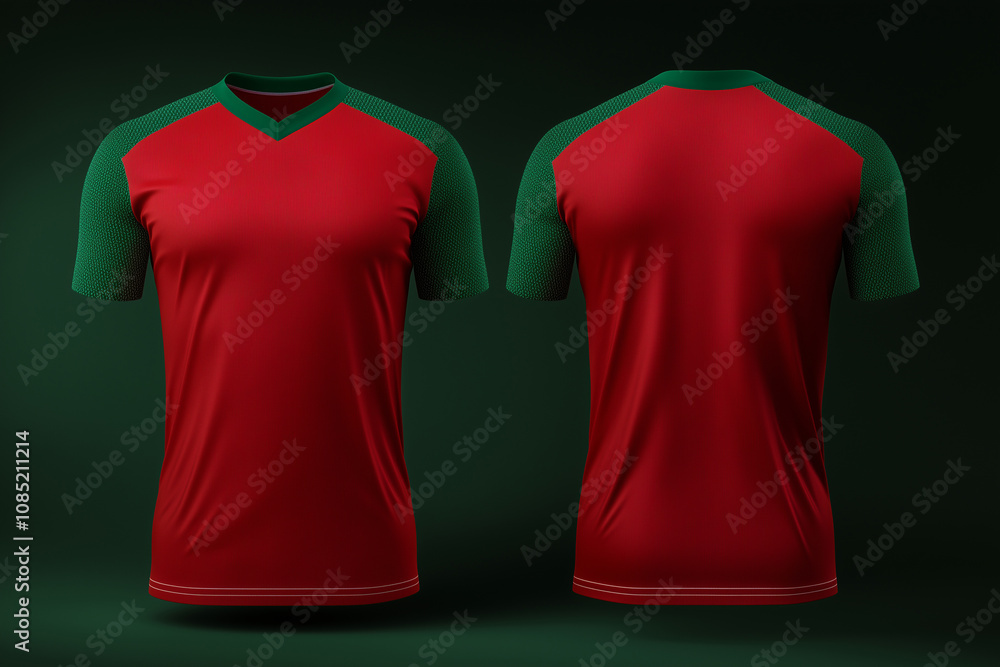 red and green jersey template for team club, jersey sport, front and ...