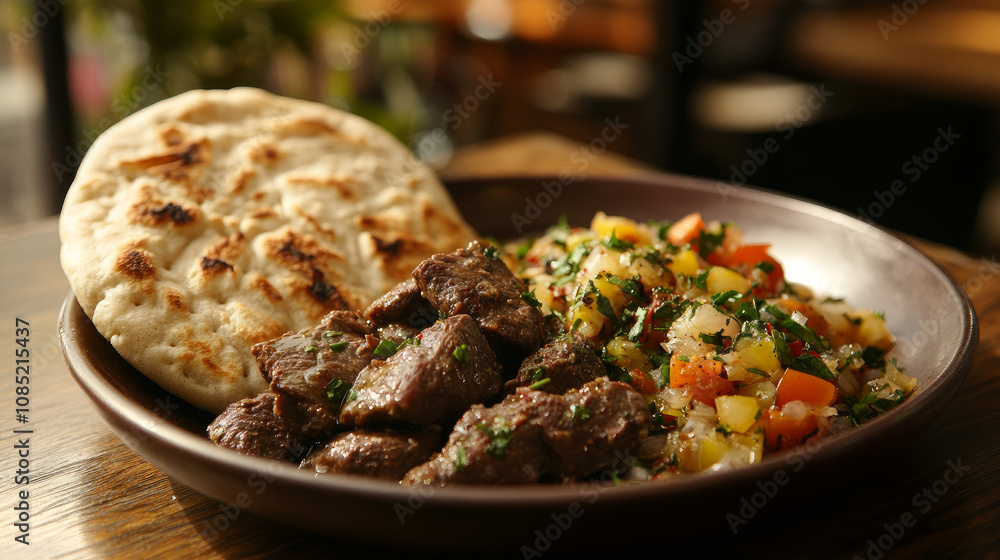 Enjoy a traditional Middle Eastern meal with Arabic beef liver and soft ...
