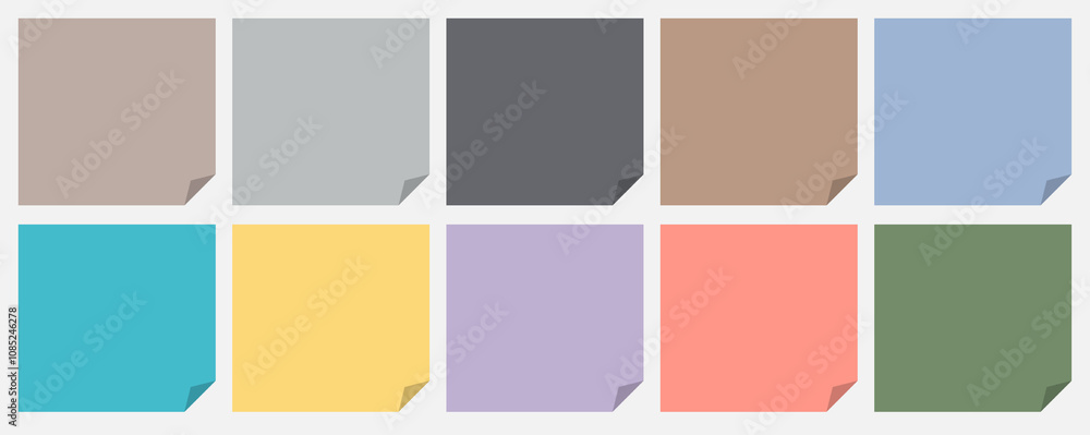 Paper sticky notes. Note sheets sticky collection. Stickers and ...