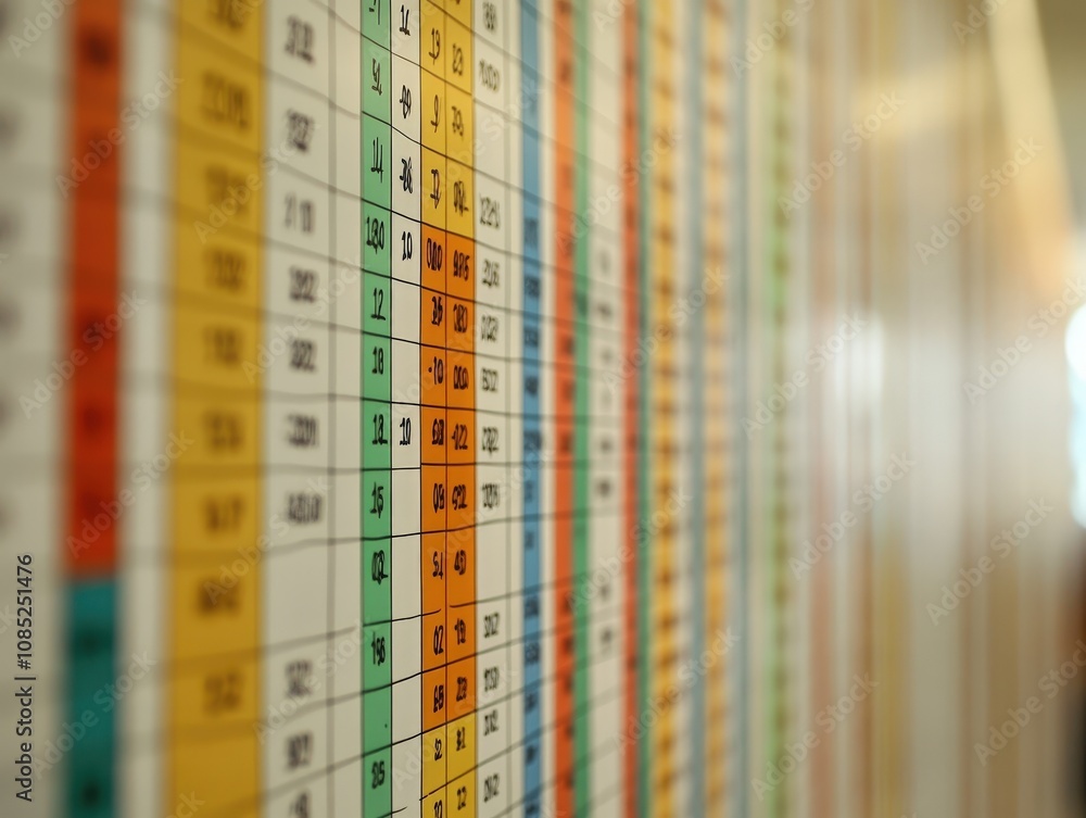 Colorful data sheet displaying various statistics, perfect for business ...