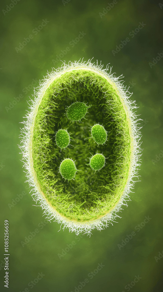 Chloroplasts within plant cell are highlighted, showcasing their ...