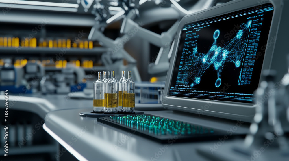 Innovative laboratory setup showcasing drug discovery with advanced ...