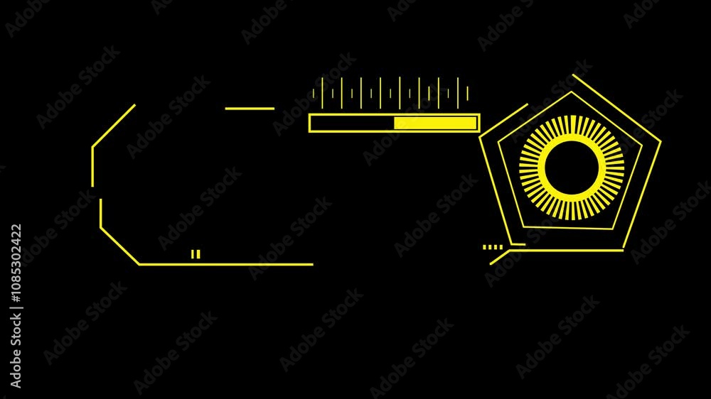 neon moving hud, technology, animation, black screen background ...