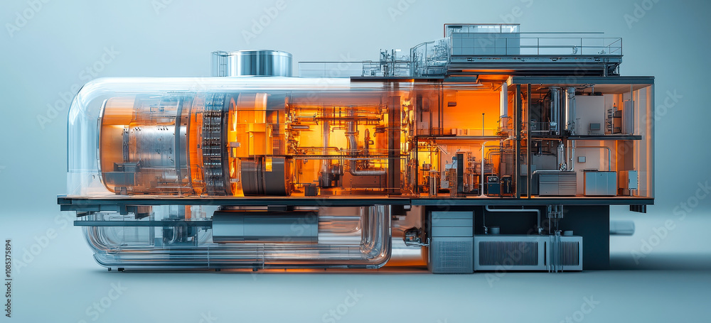 Cutaway Diagram of Small Modular Reactor SMR Showcasing Internal ...