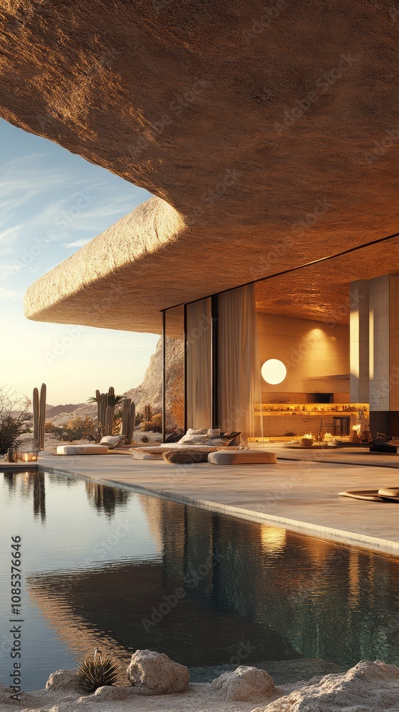 Foto de Desert Oasis: A modern architectural marvel seamlessly blends ...