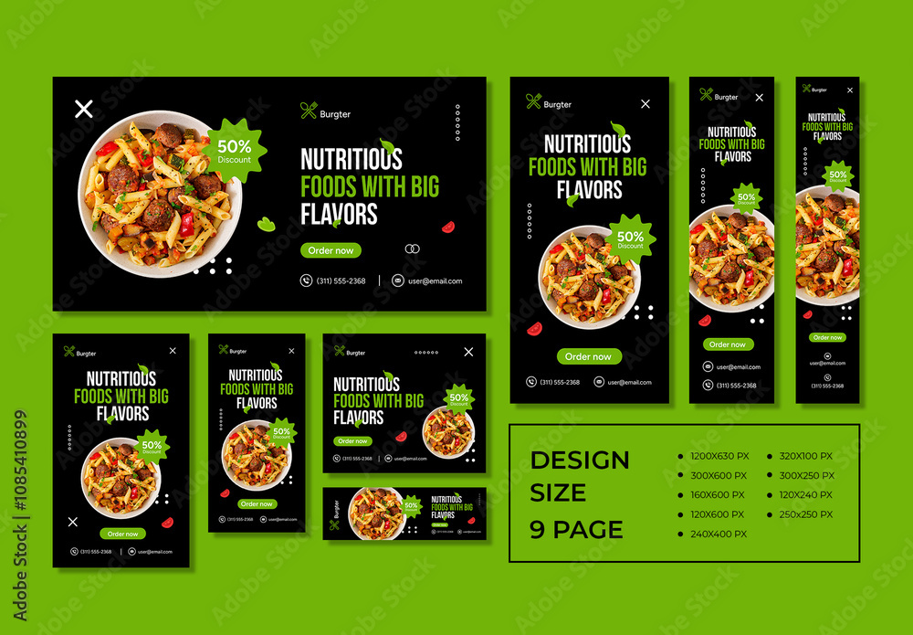 Food Web Banner Ads Design Template Stock Template | Adobe Stock