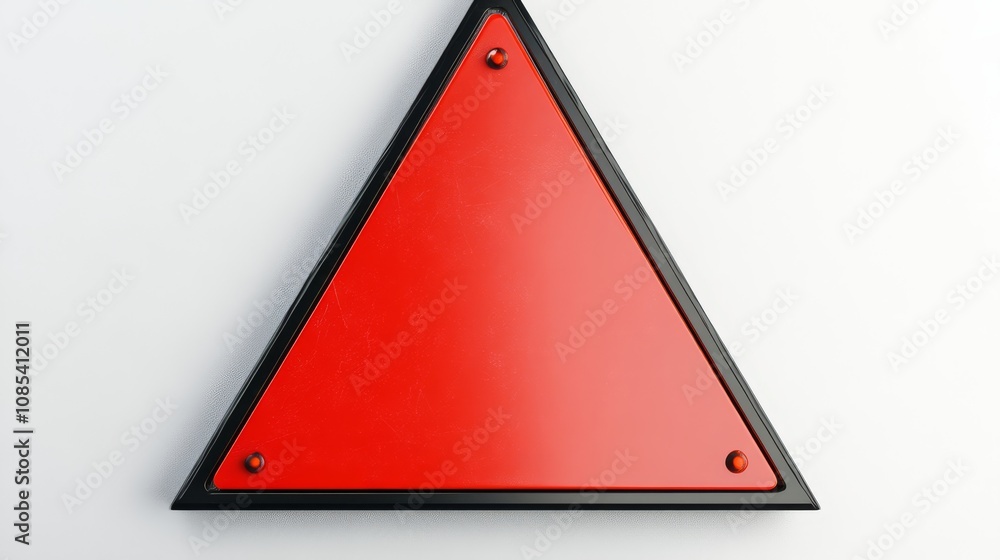 Red Triangle Sign: A classic red triangle sign with a black border ...
