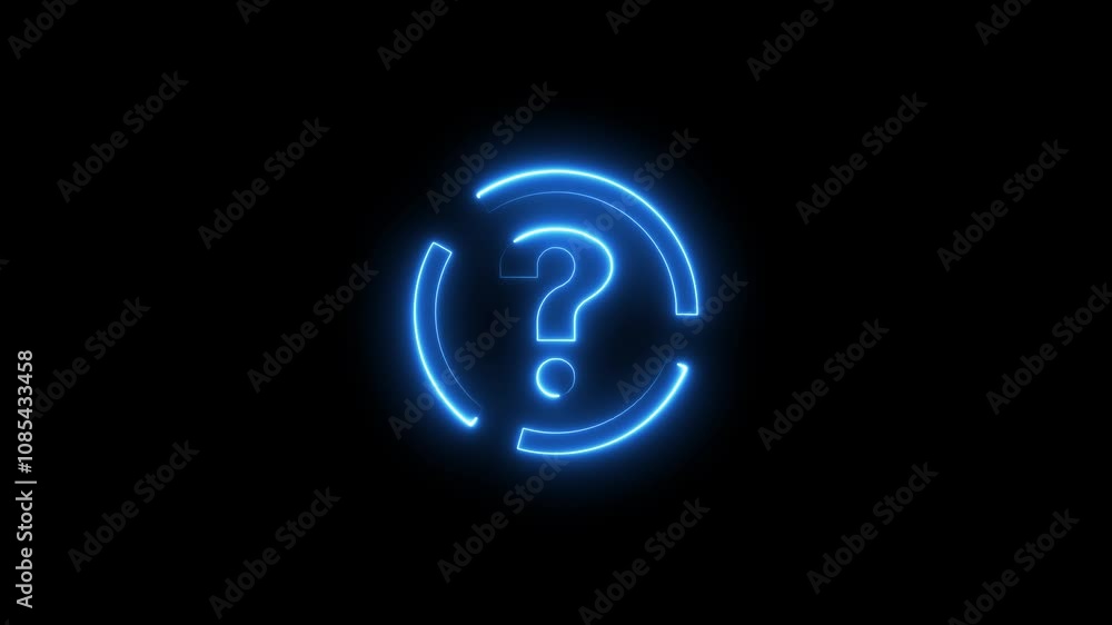 question mark cute animation icon. Neon Glowing Question Marks Icon ...