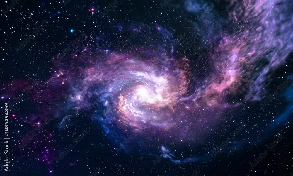 360 degree space background with nebula and stars, equirectangular ...