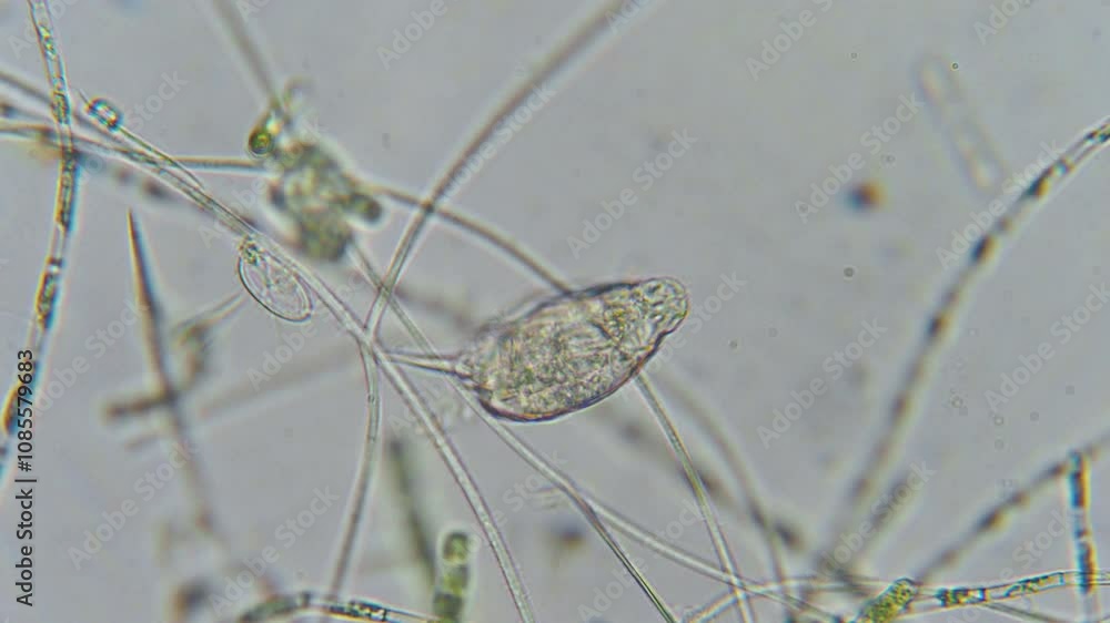 Research Scientists Unicellular Organisms. Soil Microorganisms Under ...