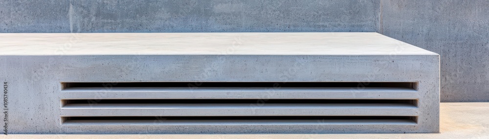 structure and roof concept. Close-up of a flat concrete roof with ...