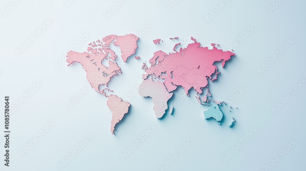 World Maps with Heat Maps Gradients: A world map with a color gradient ...