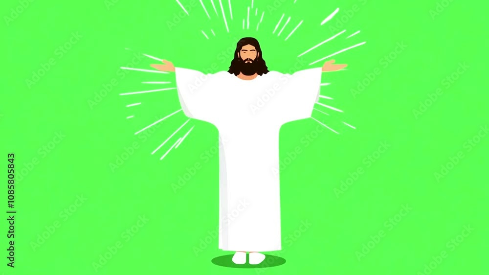 Jesus Christ on green screen. Ascension Day of Jesus Christ biblical ...