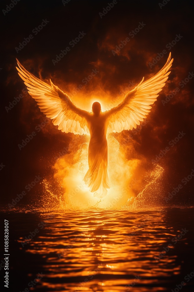 Photo & Art Print The baptism of Jesus in the Jordan River, with beams ...