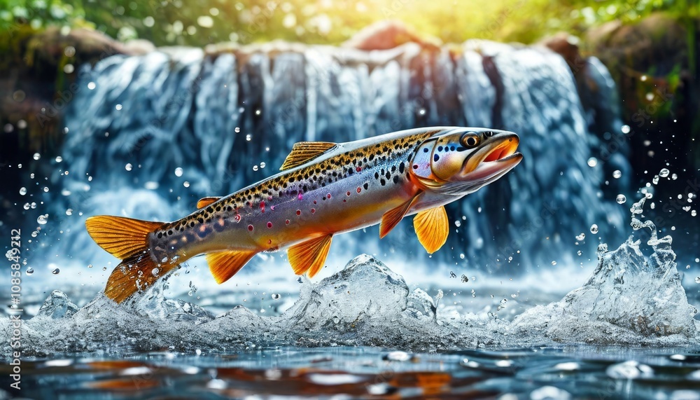Trout Fishing - A rainbow trout in the Chattahoochee river in Georgia The rainbow trout is ...
