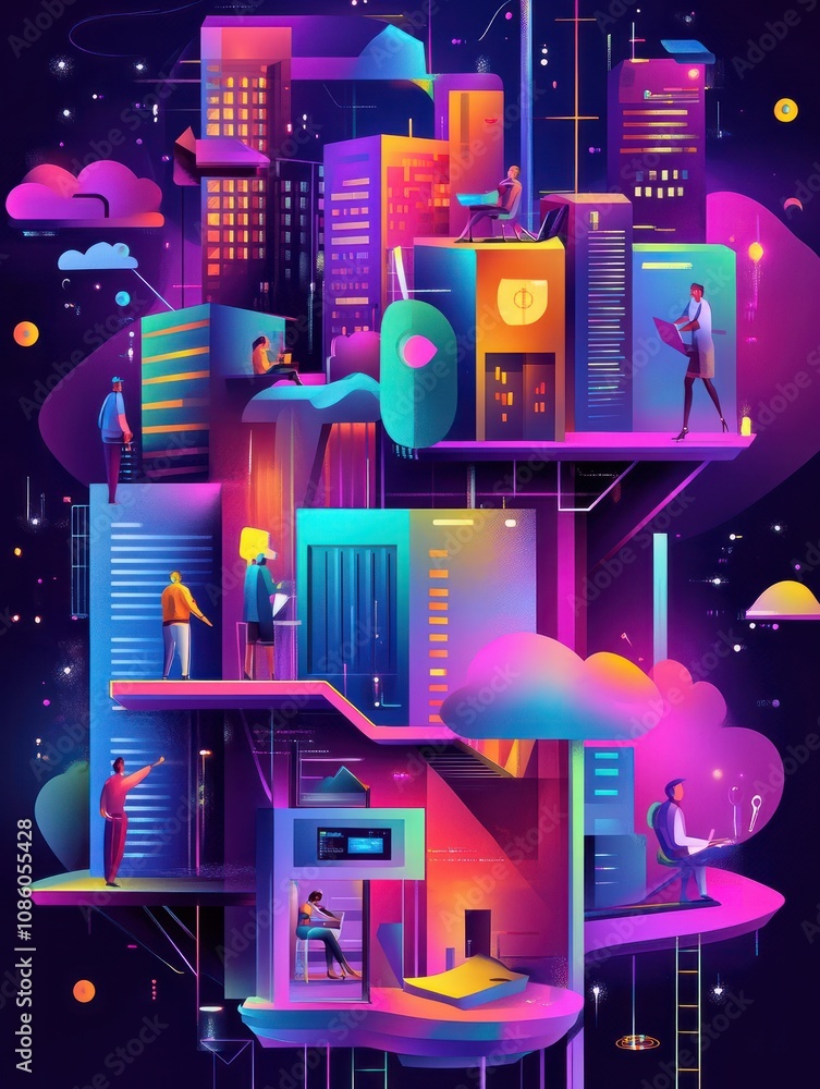 Teamwork power website UI kit. Effective team-working, project delivery ...