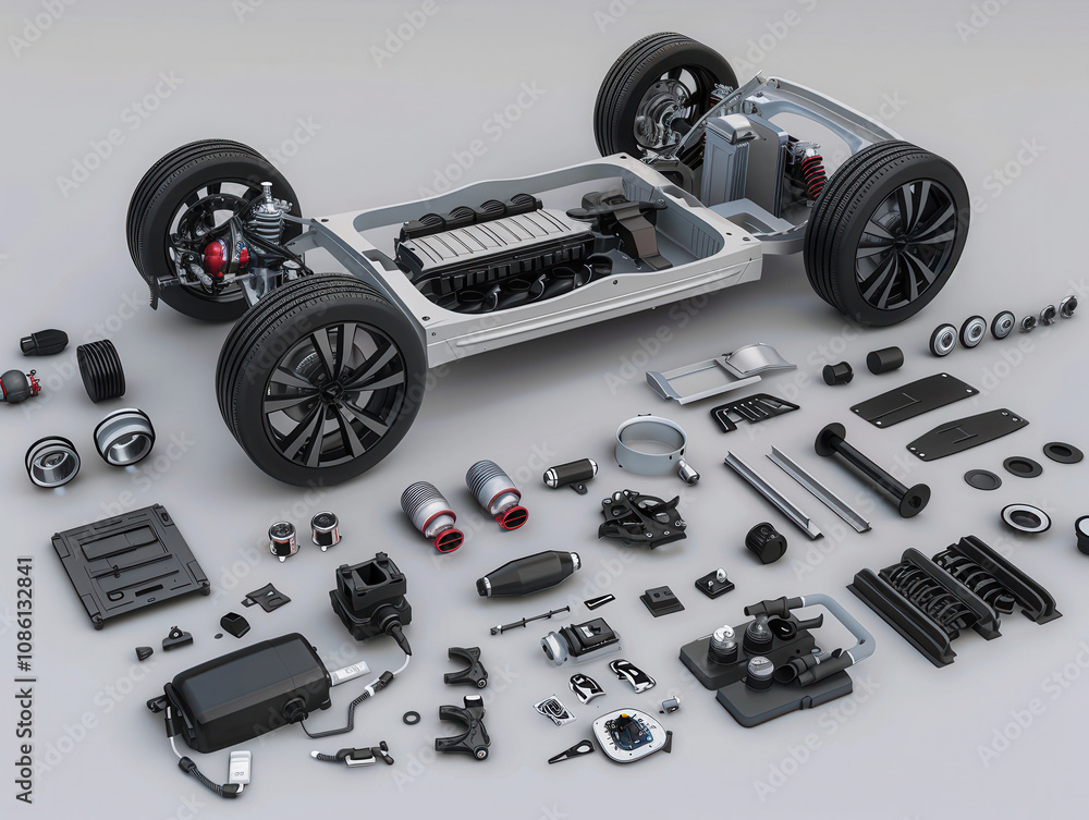 Dismantlement diagram of Electric Car, the Electric Car is in the ...