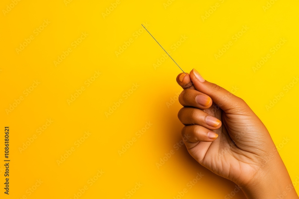 Minimalist line art of acupuncture points on a hand, set against a soft ...