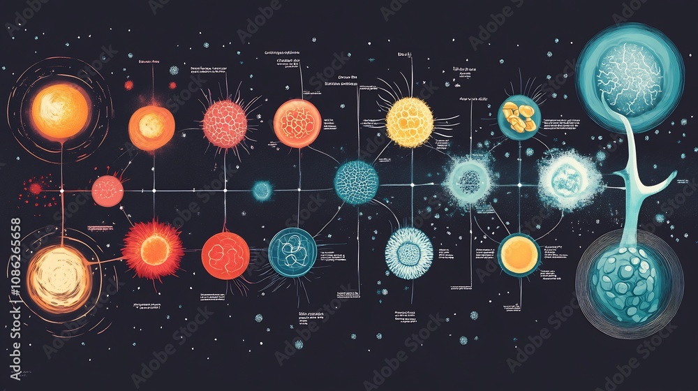 Photo & Art Print Cell division stages including mitosis meiosis in a ...