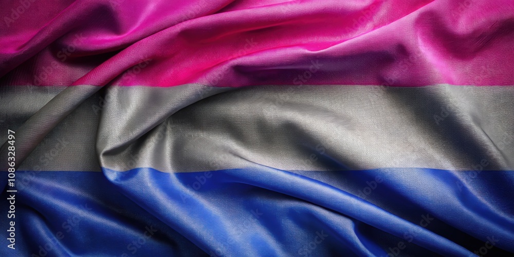 Bisexual pride flag waving in the wind with fabric texture loop ...