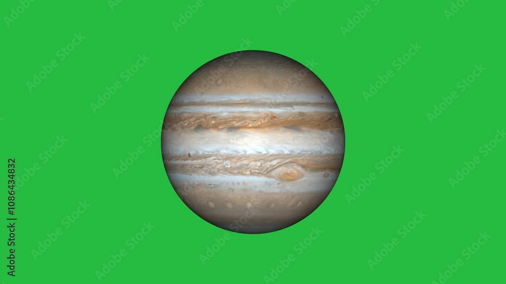 Vidéo Stock Planet Jupiter on green screen background. Realistic planet ...