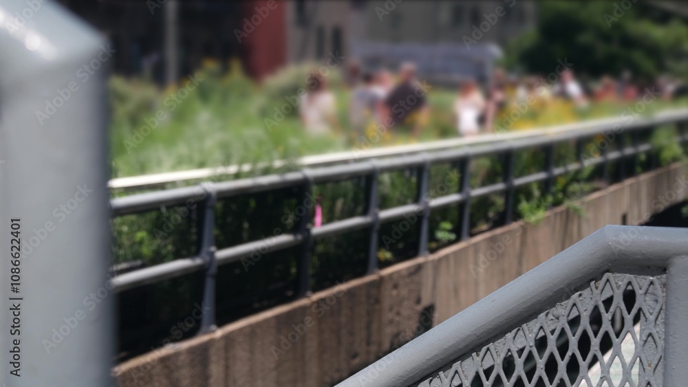 New York City High Line elevated greenway, Manhattan Midtown, USA ...