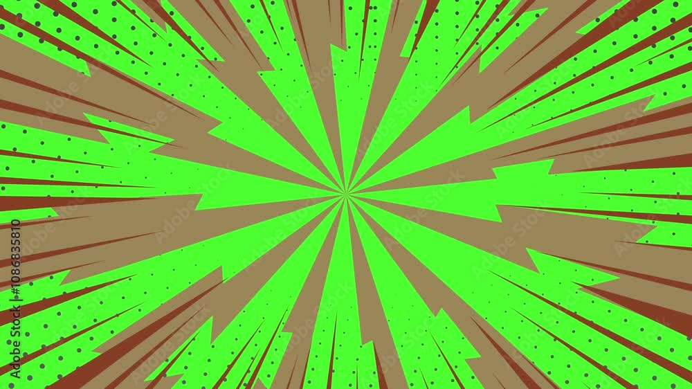 Comic manga green screen background with speed action effect, vibrant ...
