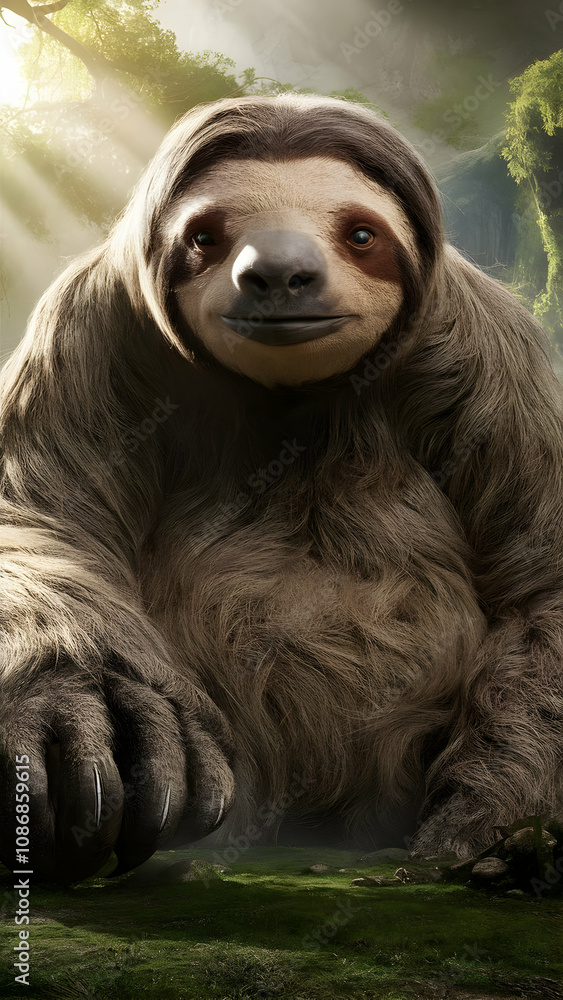 Ancient giant ground sloth extinct species slow mega fauna Stock Photo ...