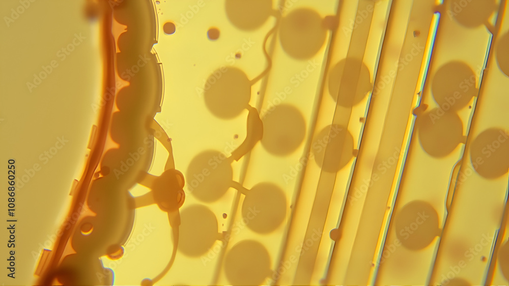 Image of a cell membrane under a microscope, showing lipid bilayer and ...