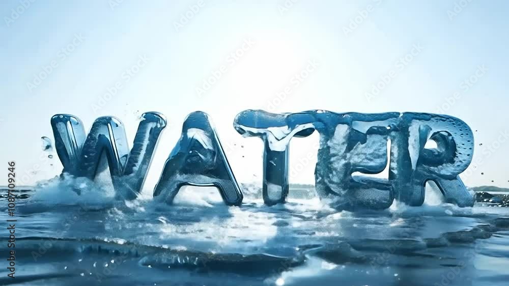 An animated lettering of the word Water as a background consisting of ...
