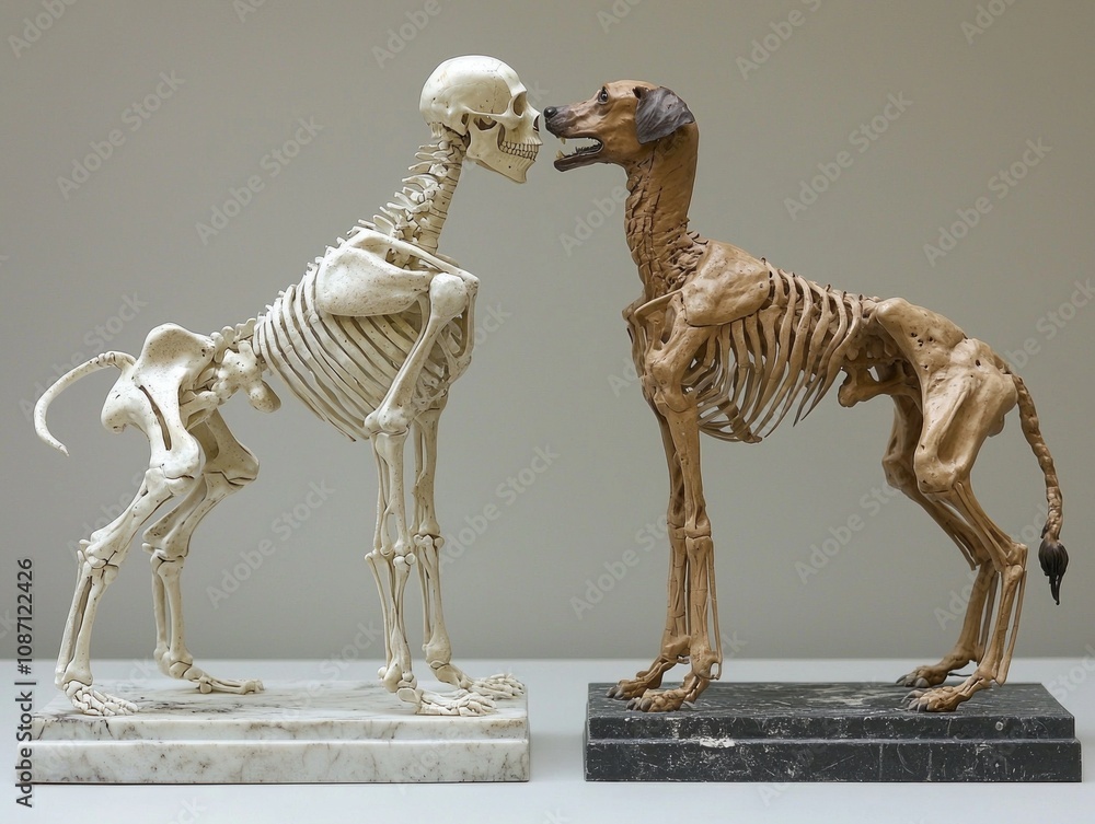 educational schematic presents side side comparison human skeleton and ...