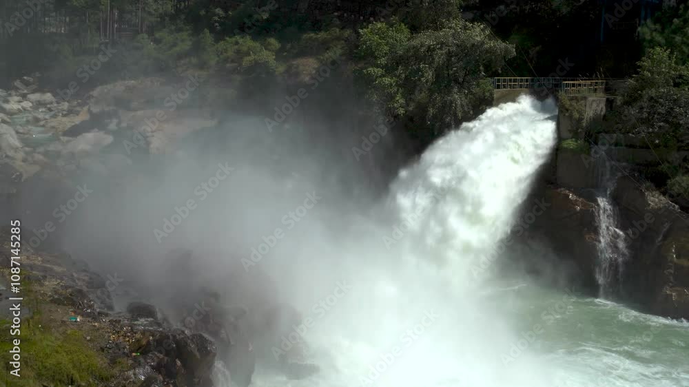 Forceful Water Escape from Maneri Dam Tunnel on Bhagirathi River ...