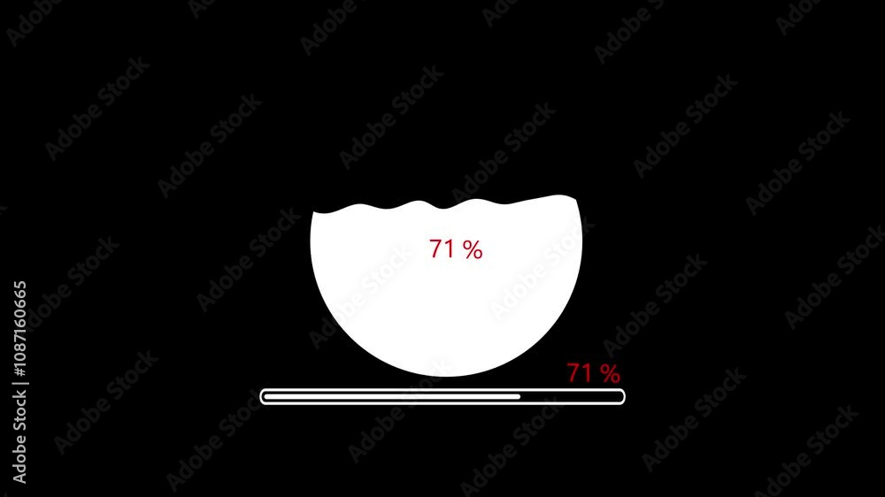 Modern filling Circle Loading loop animation on the black background. 4K resolution video of ...