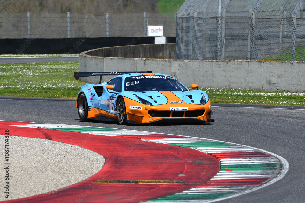 Scarperia, 23 March 2024 Italy: Ferrari 488 GT3 of Team Pellin Racing ...