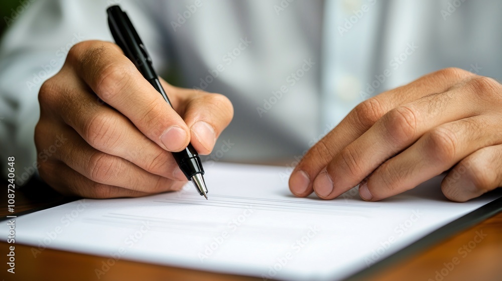 A worker signing an employment contract, starting a new chapter in ...