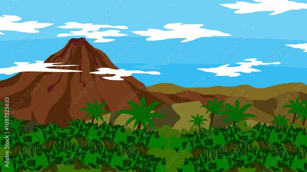Animated video of pterodactyls flying and a tyrannosaurus rex running ...