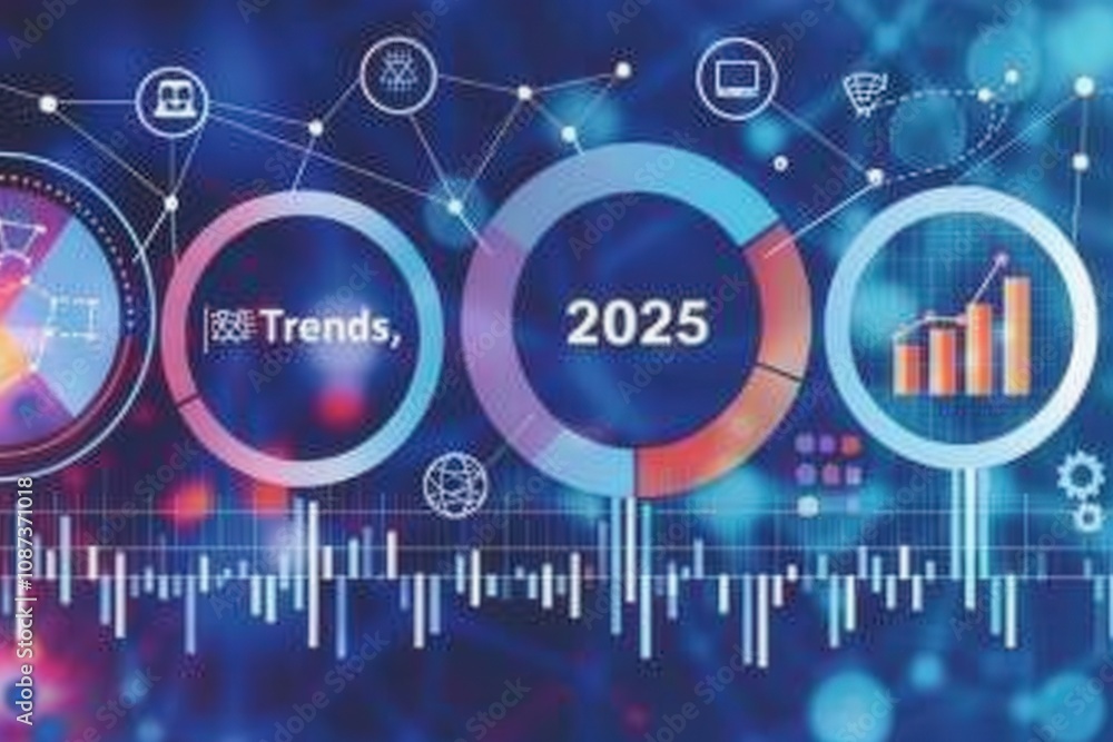 A digital graphic illustrating trends and projections for 2025 ...