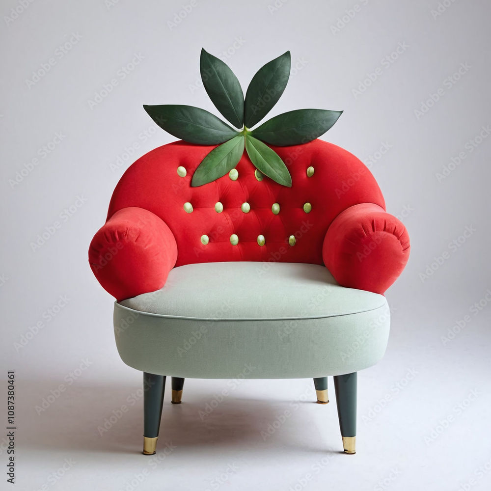 comfy sofa chair made of a strawberry, the seat is shaped like one ...